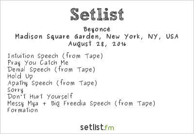 Setlist History: Beyoncé's VMA Performances in 2011 and 2016 | setlist.fm