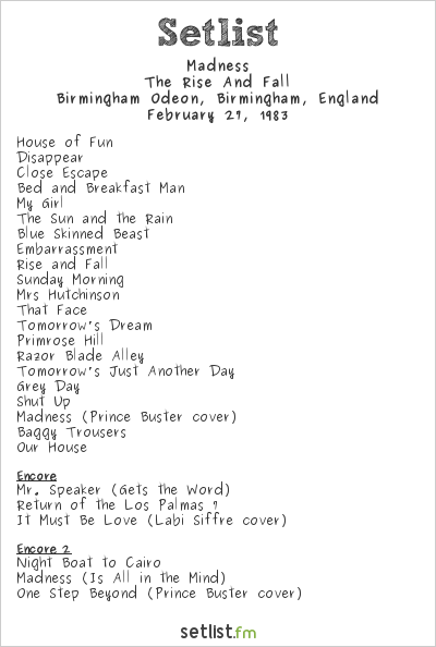 Setlist History: Madness Live Debut's “Our House” in 1983 | setlist.fm