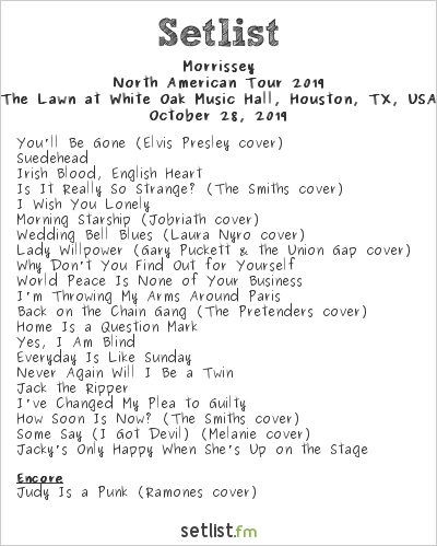 Morrissey and Interpol Wrap Tour with Combined 36-Song Setlist ...