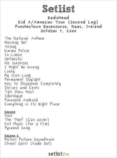 Radiohead Played 23-Song Set on Thom Yorke's Birthday in 2000 | setlist.fm