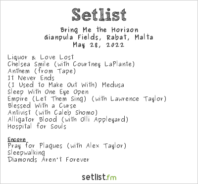 Bring Me The Horizon's Malta Setlists- Live Debuts + Guests | setlist.fm