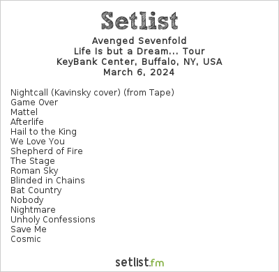 Avenged Sevenfold Performs Old and New Favorites in Buffalo | setlist.fm