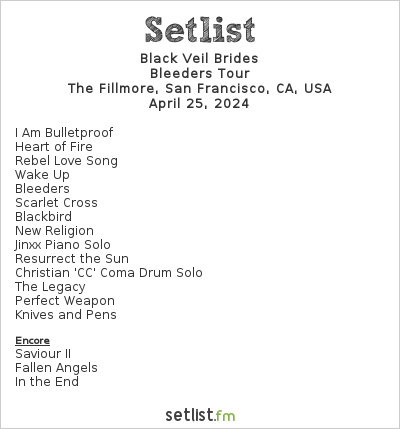 Black Veil Brides Kick Off Bleeders Tour | setlist.fm