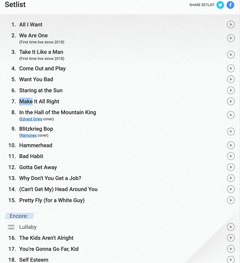 The Offspring Announce SUPERCHARGED Worldwide In ’25 Tour | setlist.fm