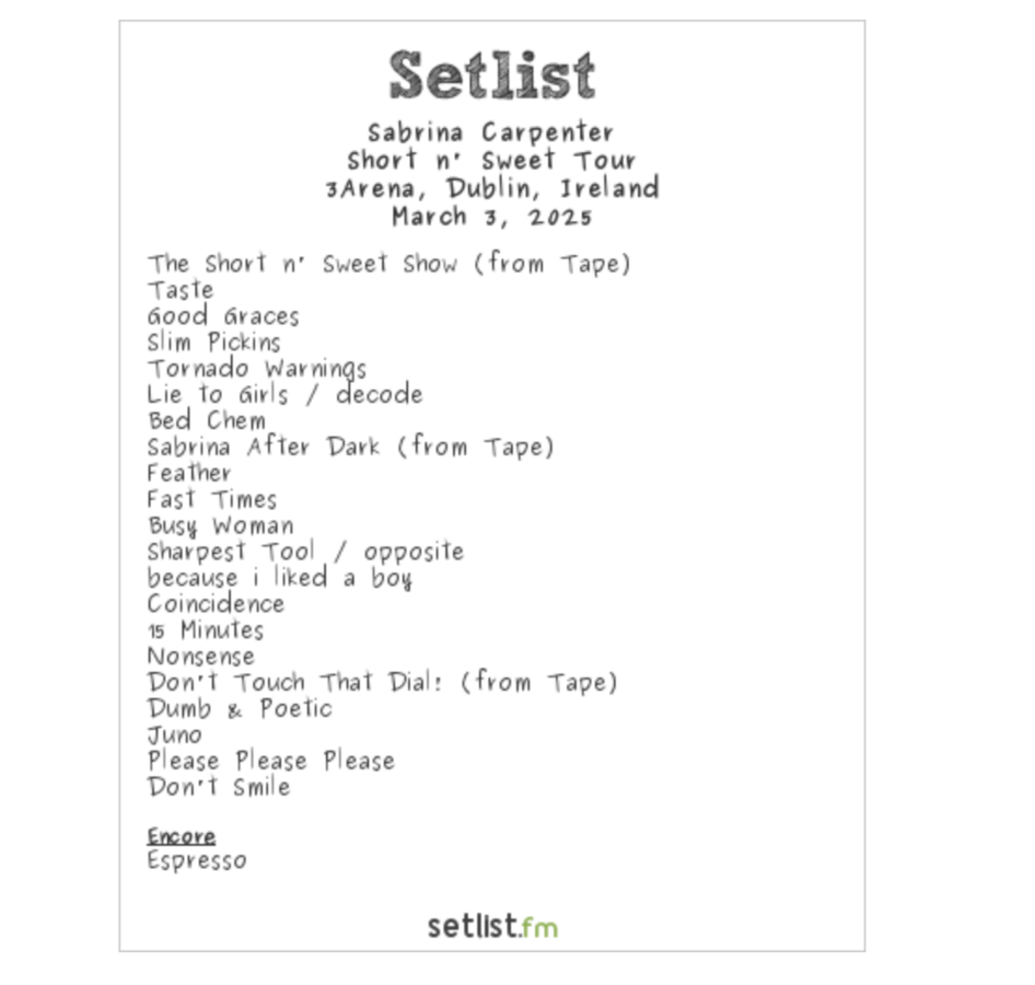 Sabrina Carpenter Kicks Off 2025 Euro Leg with Live Debuts | setlist.fm