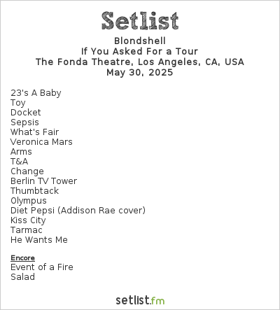 Photos + Review: Blondshell at The Fonda Theatre in Los Angeles | setlist.fm
