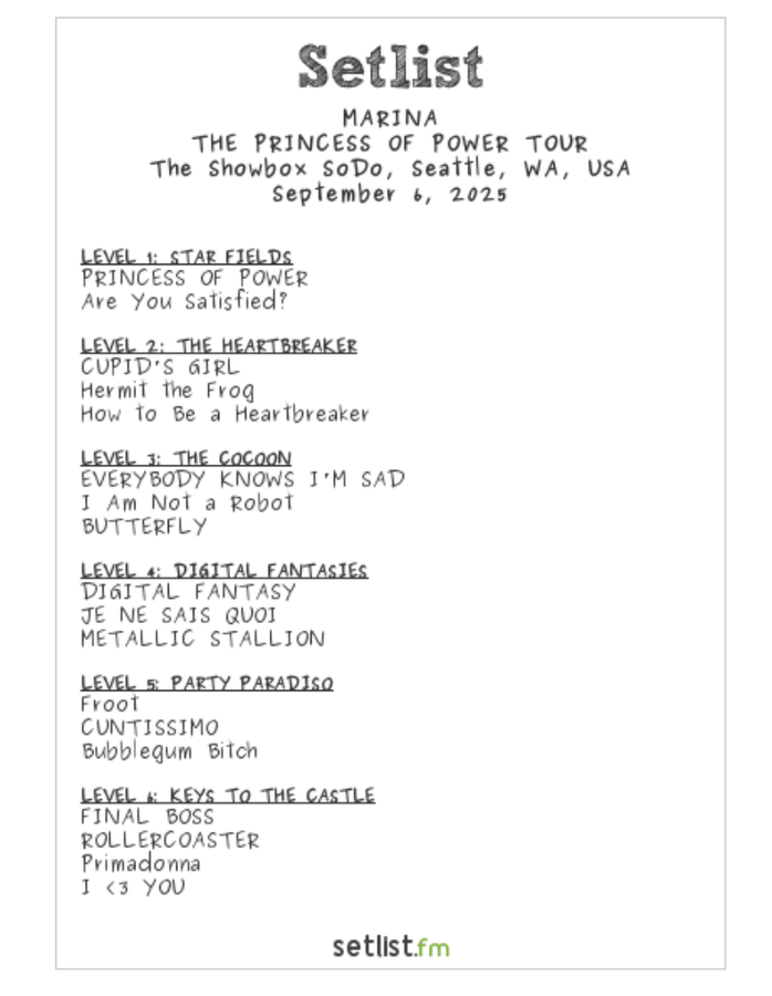 MARINA Kicks Off Princess of Power Tour With 5 Live Debuts | setlist.fm