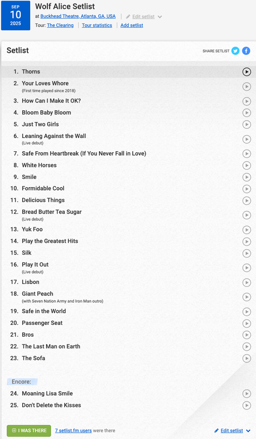 Wolf Alice Kicks Off The Clearing Tour with 25-Song Setlist | setlist.fm