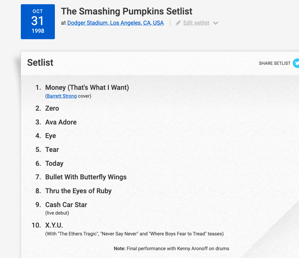 Setlist History: Five Great Halloween Shows of the '90s | setlist.fm